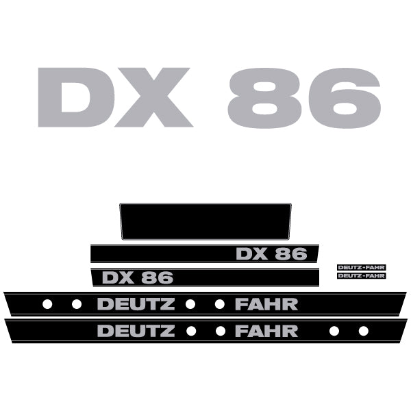Deutz-Fahr DX 86 tractor decal aufkleber adesivo sticker set – Decal ...