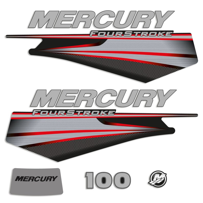 Mercury 100 HP Four Stroke 2013 - 2017 outboard engine decals sticker ...