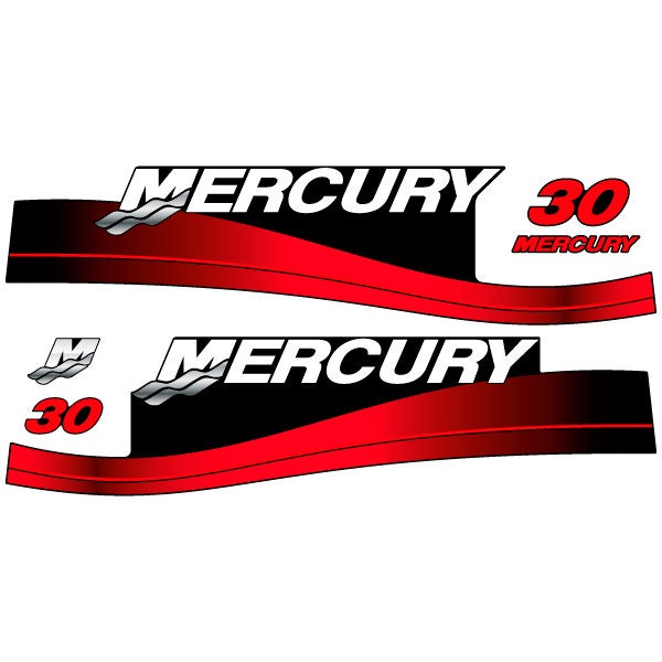 Mercury 30 1999-2004 red outboard decal sticker set – Decal Works Ltd