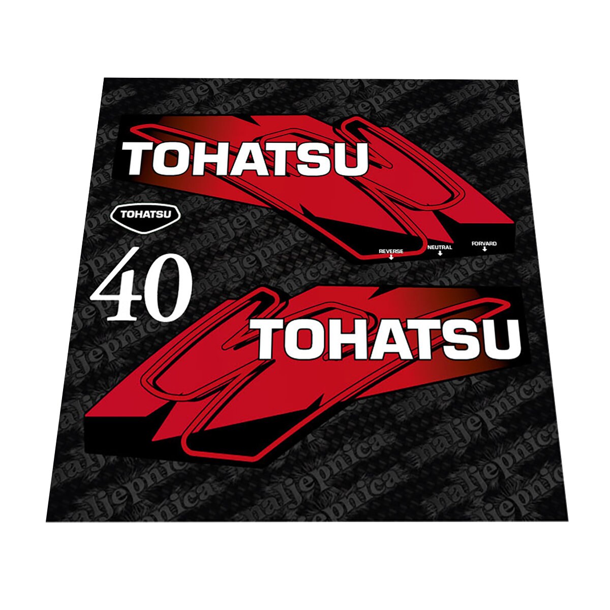 Tohatsu 40 Two Stroke (2012) Outboard Decal Sticker Set – Decal Works Ltd