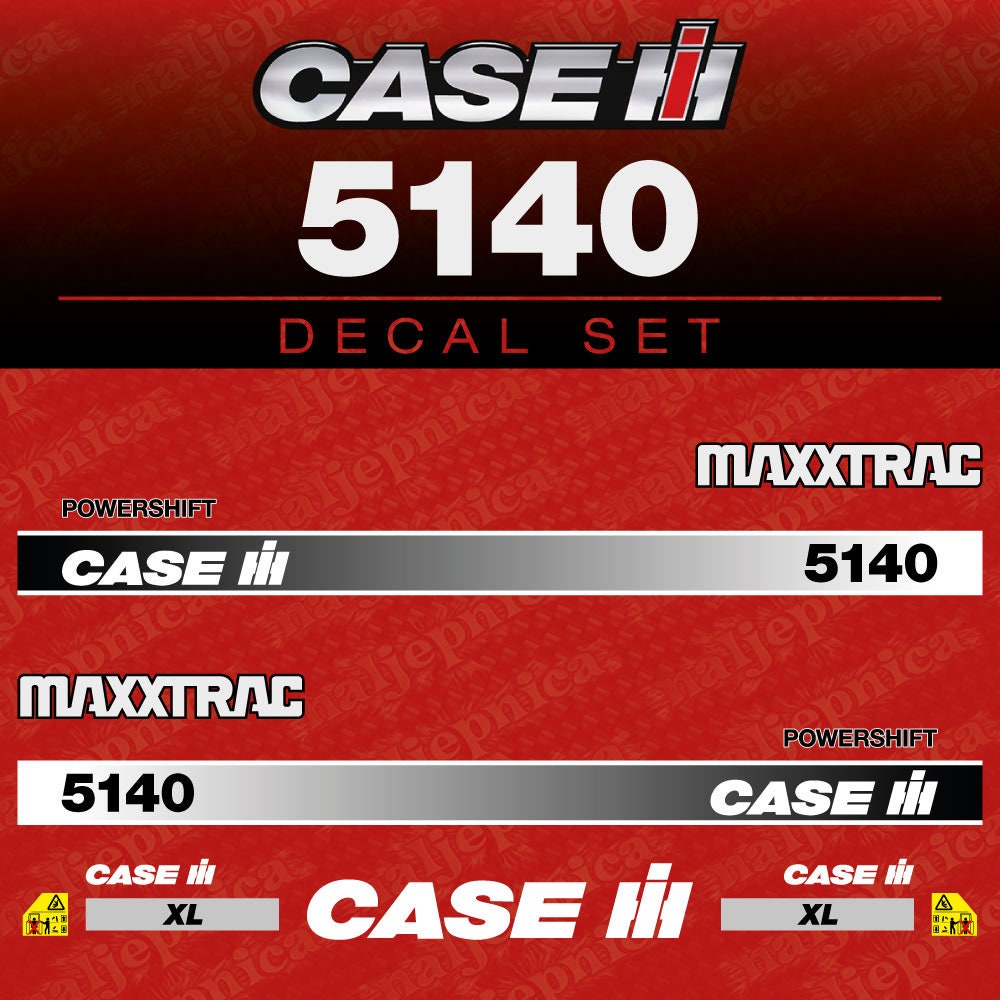 Case 5140 XL Powershift Aftermarket Replacement Tractor Deca – Decal ...