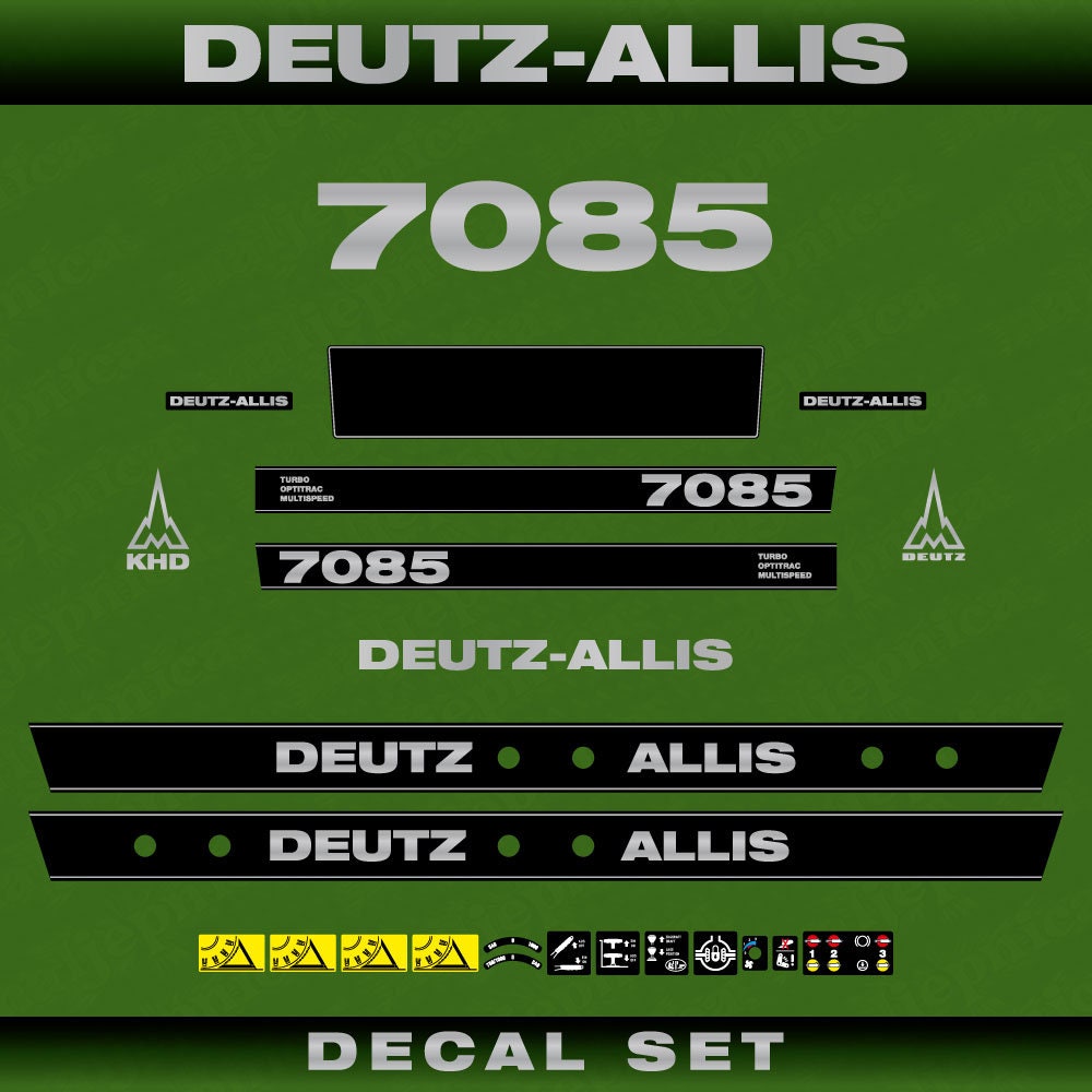 Deutz Allis 7085 Aftermarket Replacement Tractor Decal (Sticker) Set ...