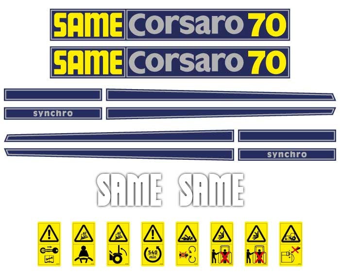 Same Corsaro 70 Aftermarket Replacement Tractor Decals (sticker - aufk ...