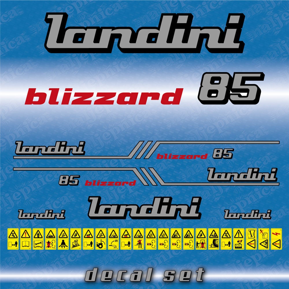 Landini Blizzard 85 Aftermarket Replacement Tractor Decal (Sticker) Se ...