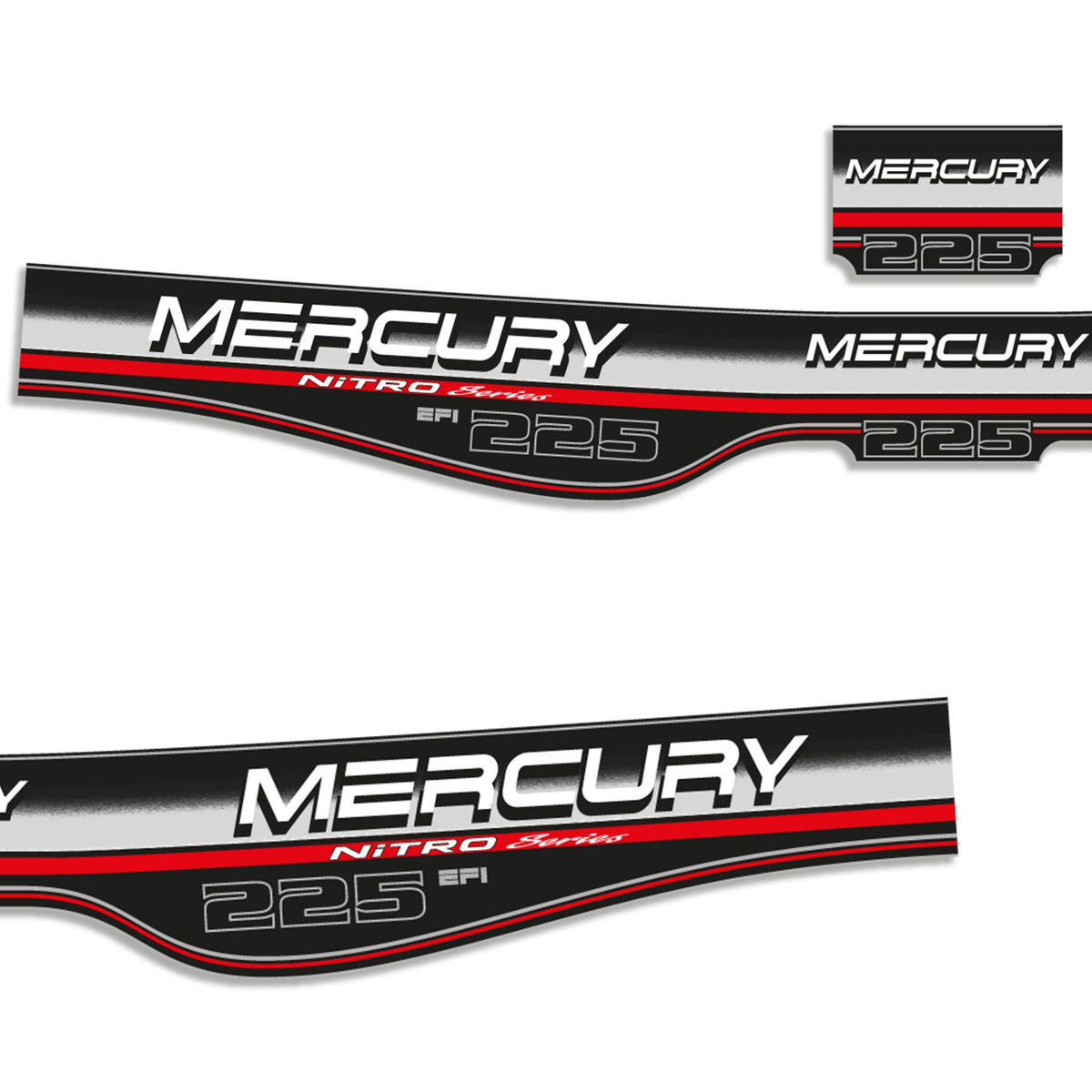 Mercury 225HP EFI Nitro Series 1994-1998 outboard engine decals sticke ...
