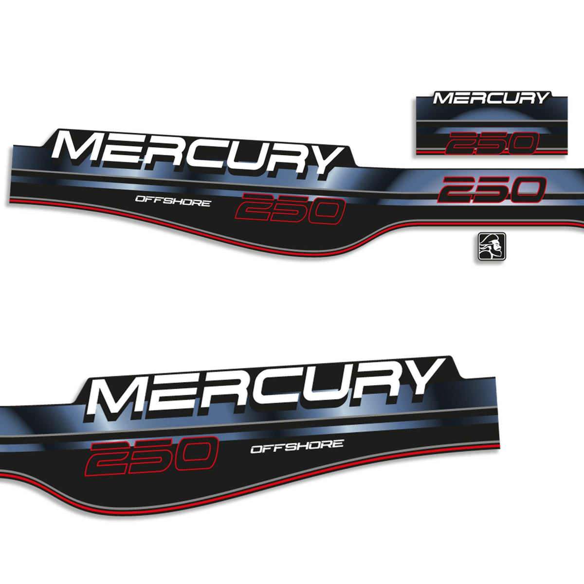 Mercury 250HP Offshore 1994-1998 outboard engine Decal Set – Decal ...
