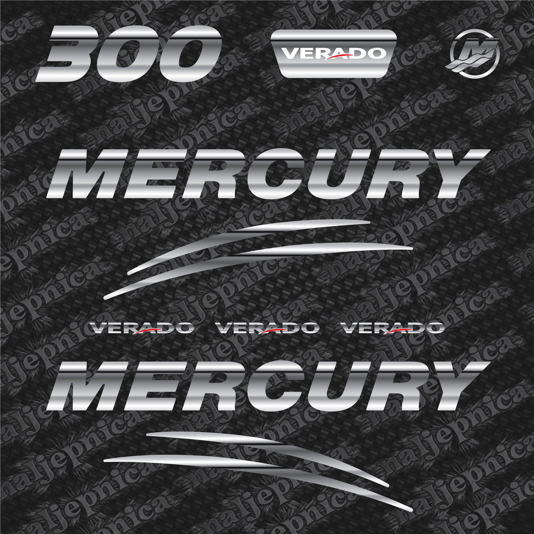 Mercury 300 Verado (2017) 3D Aftermarket Replacement Outboard Decal St ...